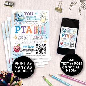 Editable PTO PTA Volunteer Flyer, PTA Membership Form, Pta Sign up ...