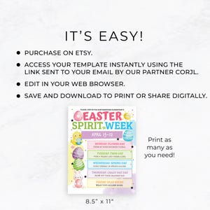 Editable Easter Spirit Week Flyer, Spring Spirit Week Template, April ...
