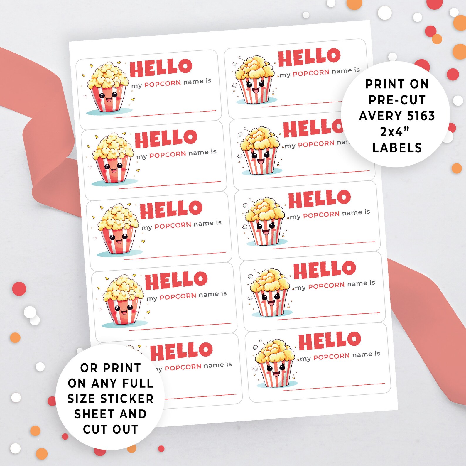 What's Your Popcorn Name Game With Name Tags, Popcorn Name Generator ...
