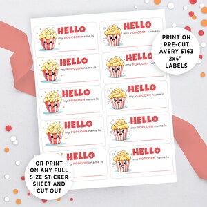 What's Your Popcorn Name Game With Name Tags, Popcorn Name Generator ...
