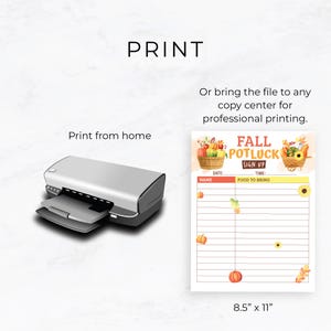 Printable Fall Food Potluck Sign up Sheet, Fall Potluck Flyer Instant ...