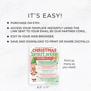 Editable Christmas Spirit Week Flyer, Winter Spirit Week Template ...