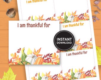 I Am Thankful for Cards, I Am Grateful for Cards, Thanksgiving ...