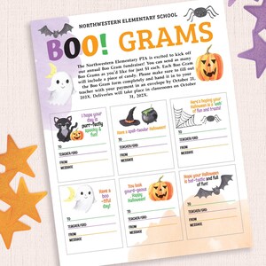 Editable Halloween Boo Gram Fundraiser Flyer Tags, Printable Halloween ...