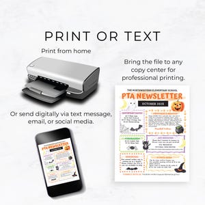 Editable PTO PTA Halloween Newsletter Template, October Fall Newsletter ...