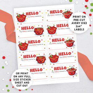 What's Your Chili Name Game With Name Tags, Funny Chili Cook off ...