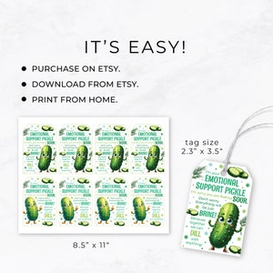 Printable Emotional Support Pickle PDF, Emotional Support Pickle ...