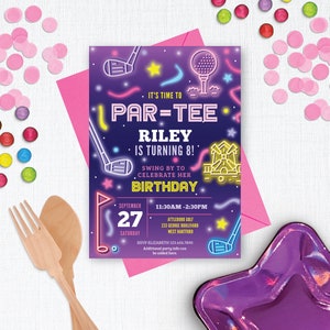 Editable Golf Party Invitation Template, Mini Golf Birthday Invitations ...
