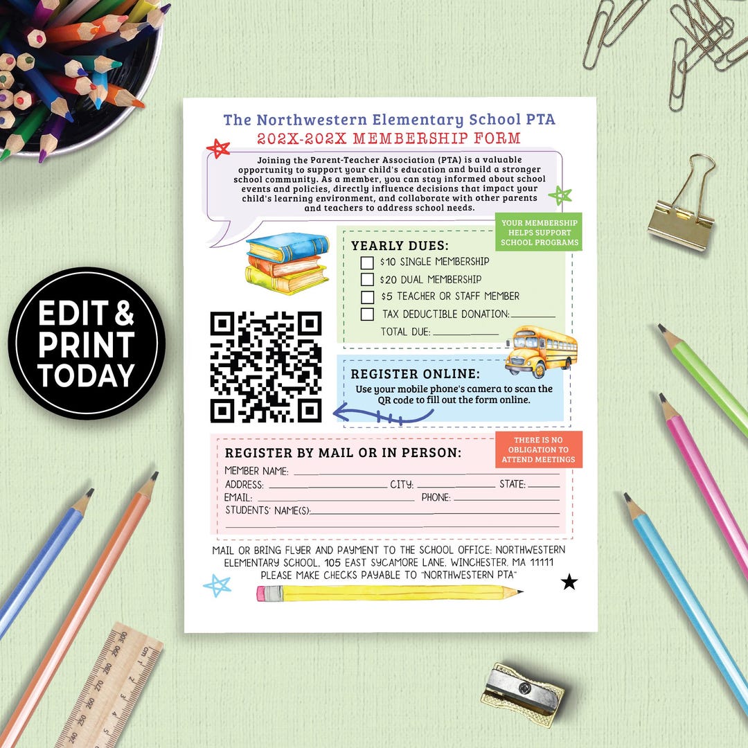 Editable PTO PTA Membership Flyer, Pta Membership Drive Flyer, Pto ...