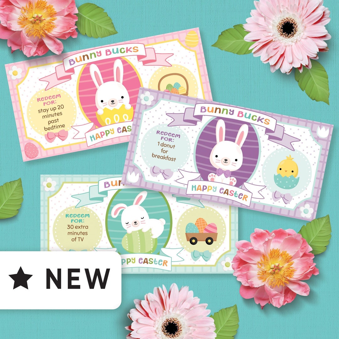 Bunny Bucks Happy Easter Egg Coupons Printable, Non Candy Easter Egg ...