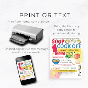 Editable Soup Cook-off Flyer, Soup Potluck Cookoff Invitation, Annual ...