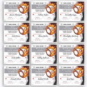 Baseball Awards Printable, End of Season/year Baseball Team Award ...