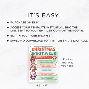 Editable Christmas Spirit Week Flyer, Winter Spirit Week Template ...