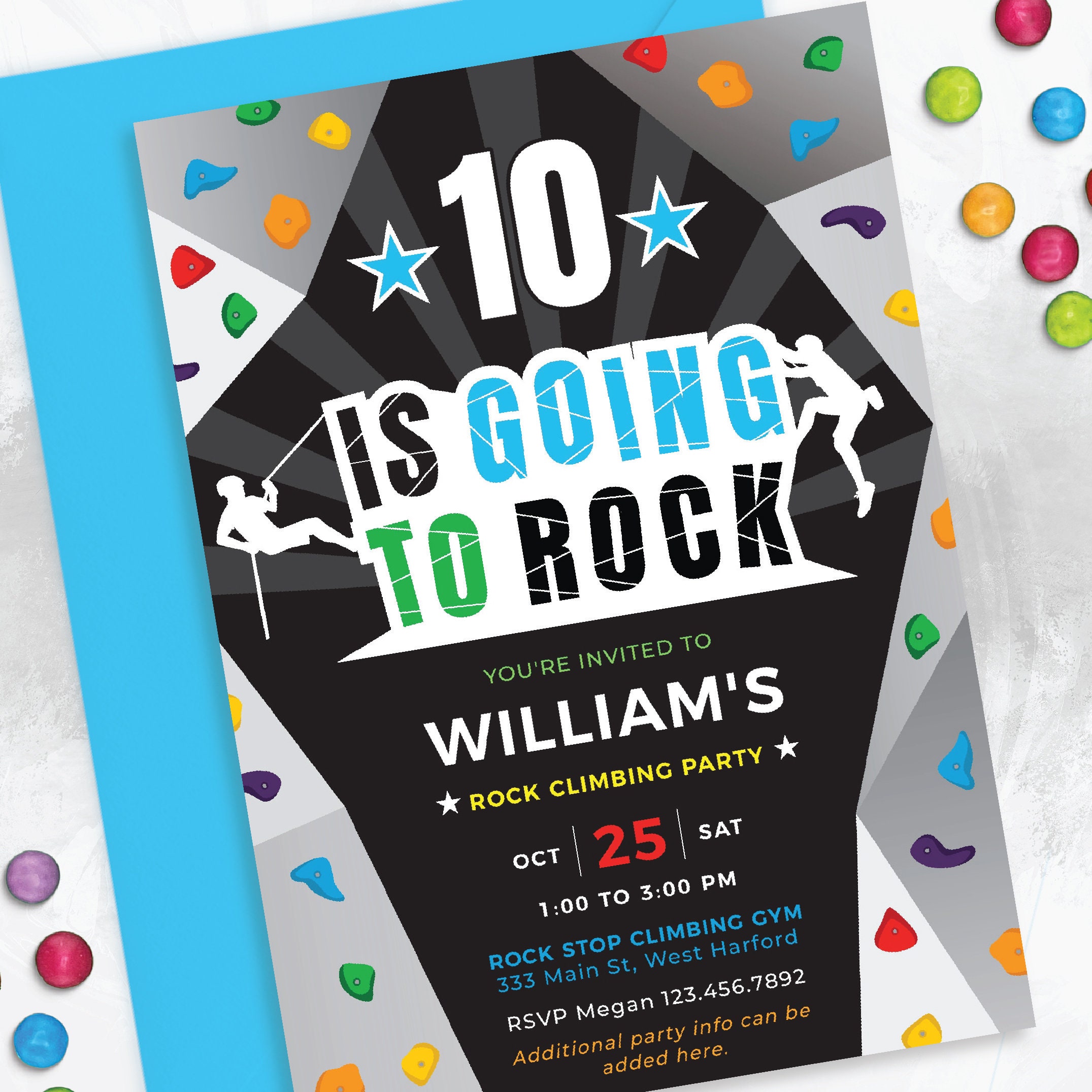 Editable Rock Climbing Invitation Digital Download, Rock Climbing ...