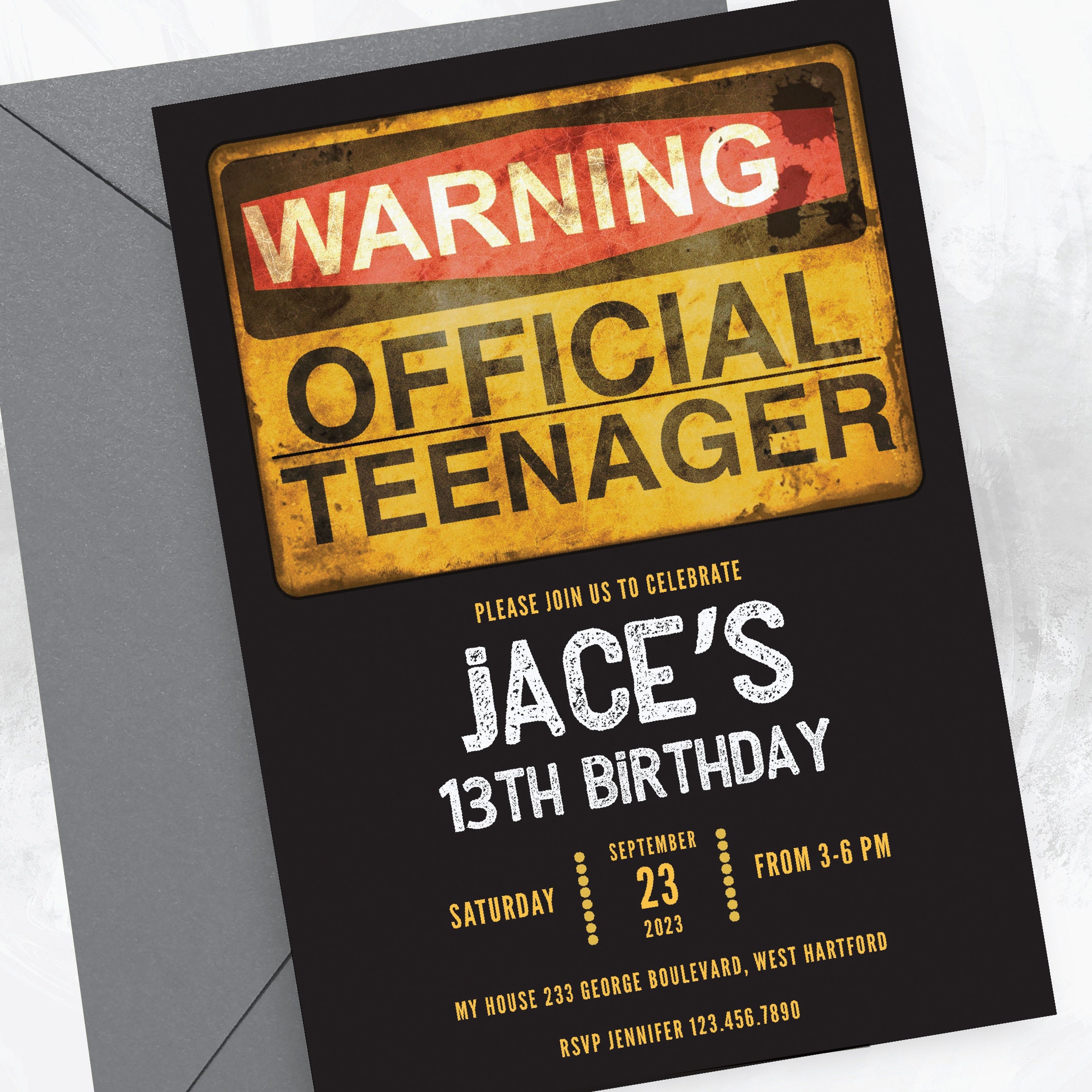 Editable Digital Birthday Invitation for 13th Birthday Boy - Etsy