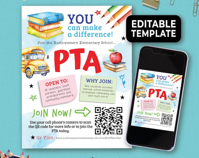 Editable PTO PTA Flyer Bundle Includes Newsletter, Volunteer ...