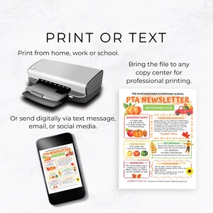 Editable PTO PTA Fall Newsletter Template, September, October or ...
