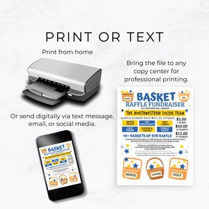 Editable Basket Raffle Fundraiser Flyer Template, School Sports ...