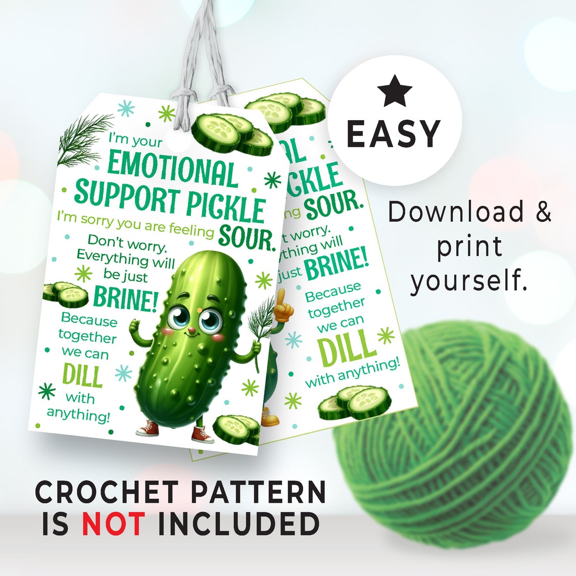 Printable Emotional Support Pickle PDF, Emotional Support Pickle ...