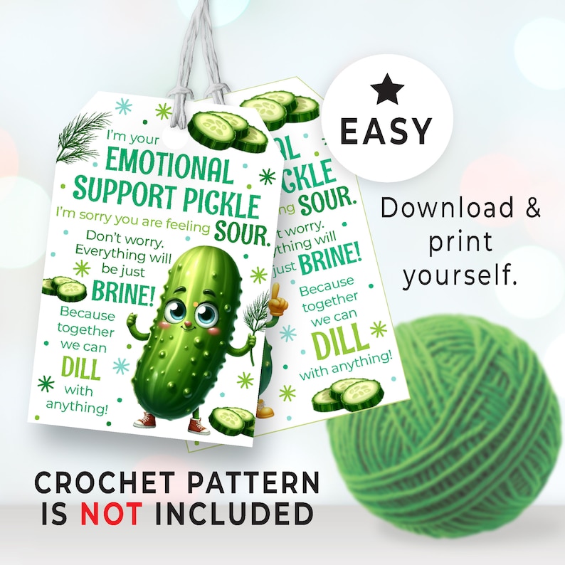 Printable Emotional Support Pickle PDF, Emotional Support Pickle ...