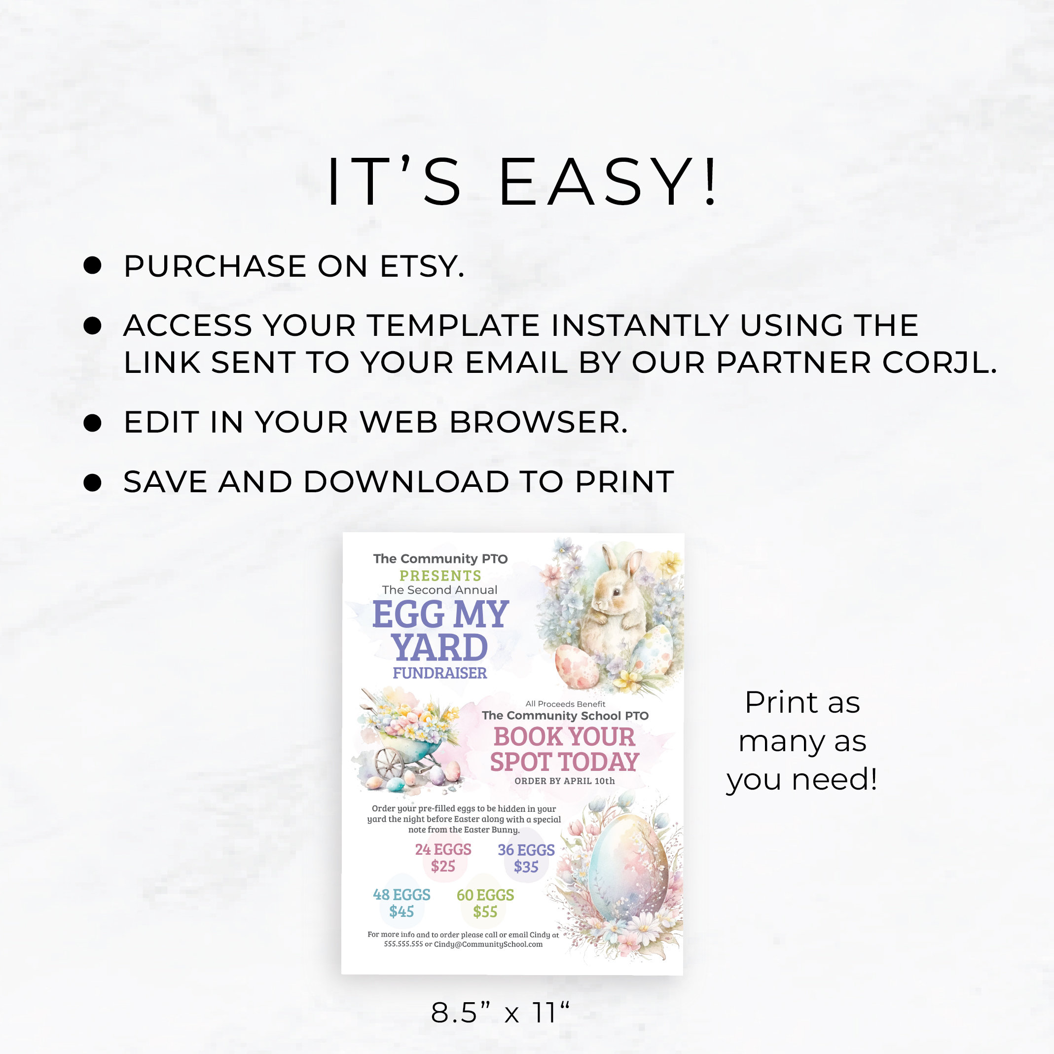 Editable Egg My Yard Flyer, Easter Egg My Yard Printable Fundraiser ...