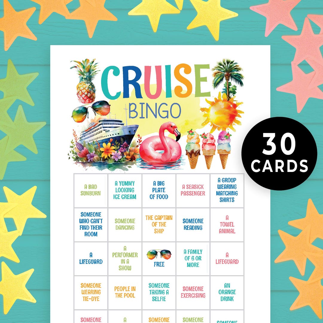 Printable Cruise Ship Bingo, Cruise Bingo Activities & Games, Cruise ...