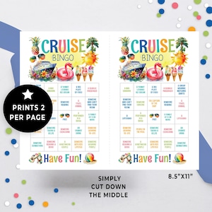 Printable Cruise Ship Bingo, Cruise Bingo Activities & Games, Cruise ...
