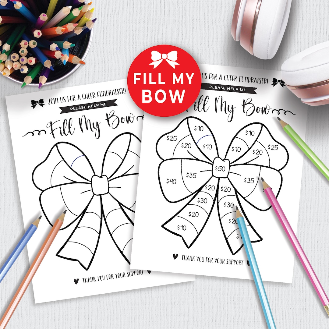 Printable Cheer Bow Fundrasier Template, Cheerleading Fundraising Flyer ...