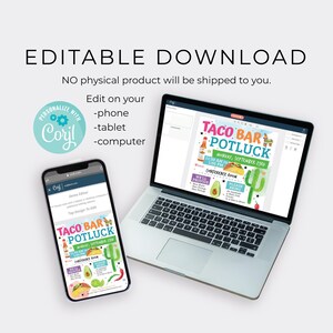 Editable Taco Bar Printable, Teacher Appreciation Taco Bar Sign Up ...