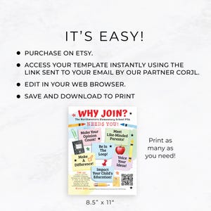 Editable Why Join the PTA Flyer, Reasons to Join the PTO Flyer, Pta ...