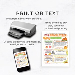 Editable PTO PTA November Newsletter Template, Thanksgiving Themed ...