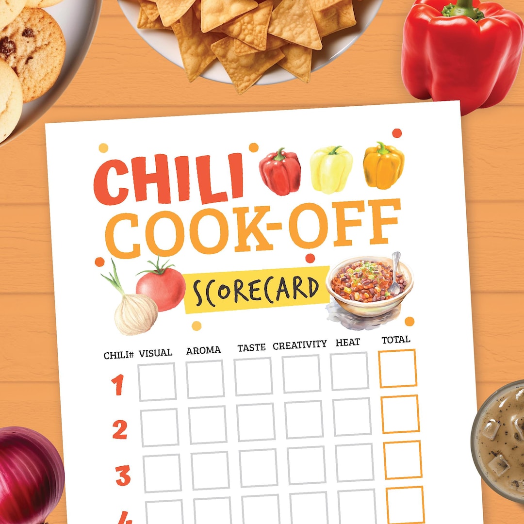 Chili Cook-off Score Card Flyer, Chili Cookoff Ballet Printable, Annual ...