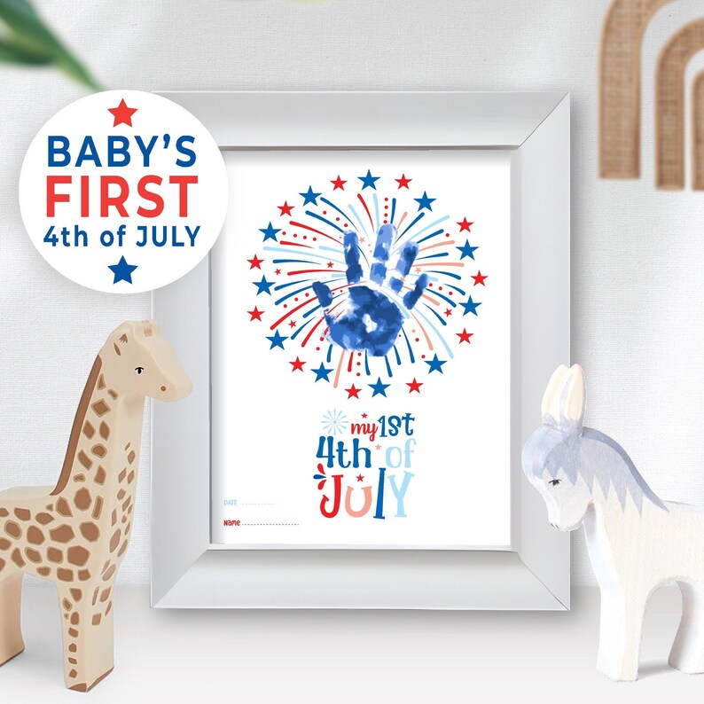 Printable 1st 4th of July Handprint Art Craft Baby Fourth of - Etsy