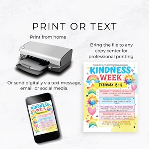 Editable Kindness Spirit Week Flyer, Random Acts of Kindness School ...
