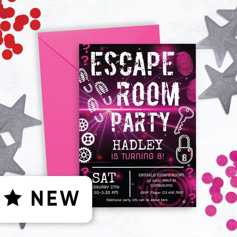 Editable Escape Room Birthday Invitation Girl Digital for Kids - Etsy
