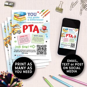 Editable PTO PTA Volunteer Flyer, PTA Membership Form, Pta Sign up ...