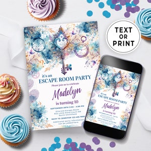 Editable Escape Room Birthday Invitation Girl Digital, Kid or Tween ...