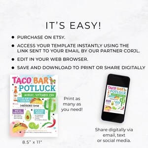 Editable Taco Bar Printable, Teacher Appreciation Taco Bar Sign Up ...