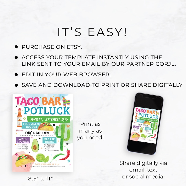 Editable Taco Bar Printable, Teacher Appreciation Taco Bar Sign Up ...