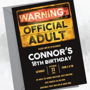 Editable 18th Birthday Invitation for Boy Digital Download, Party Idea ...