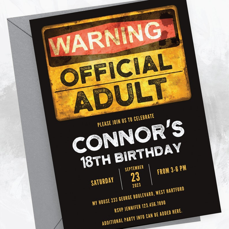 Editable 18th Birthday Invitation for Boy Digital Download, Party Idea ...