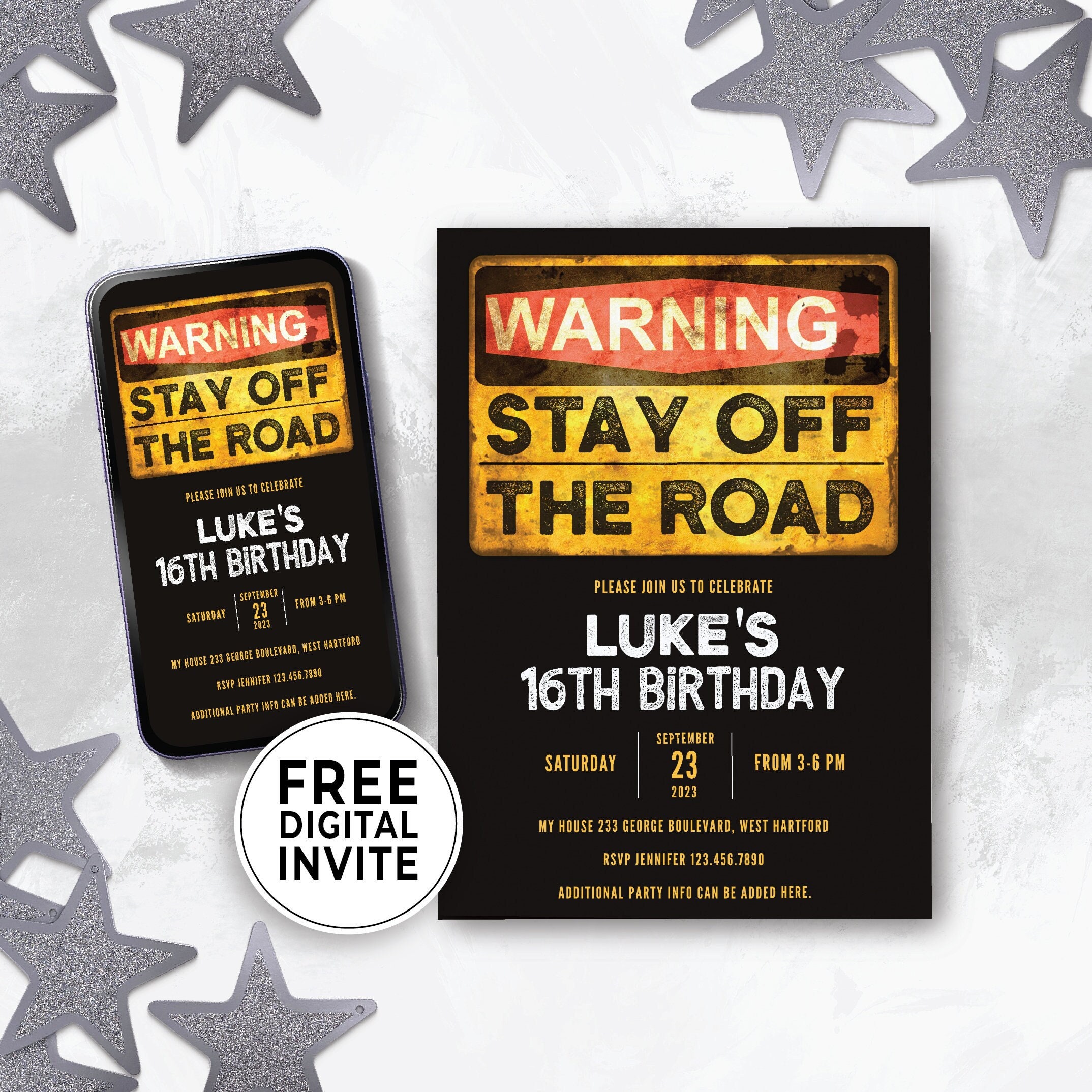 Editable 16th Birthday Boy Invitation Digital Guy Sweet 16 - Etsy