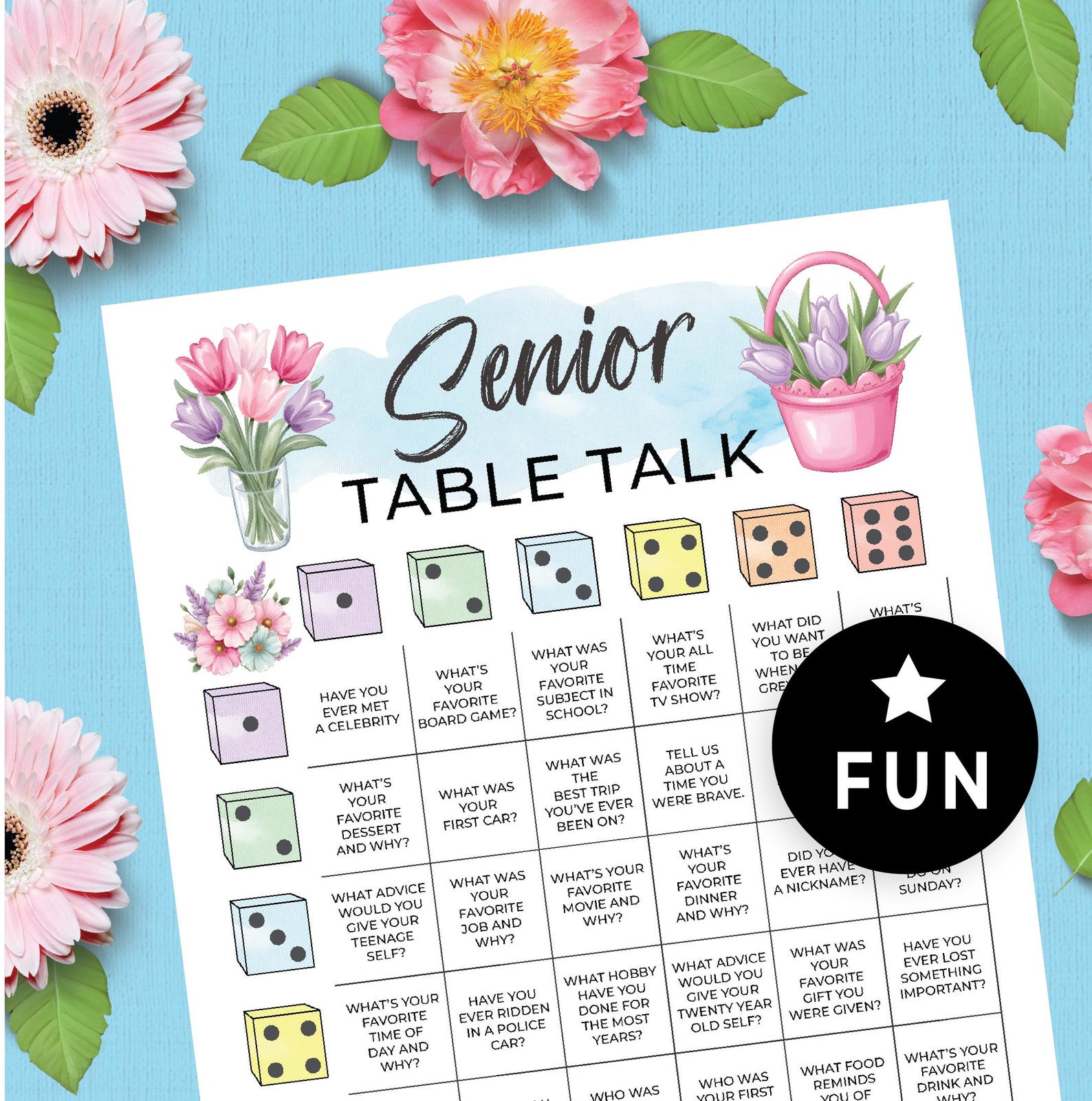 Dice Games for Senior Party, Icebreaker Game for Nursing Home ...