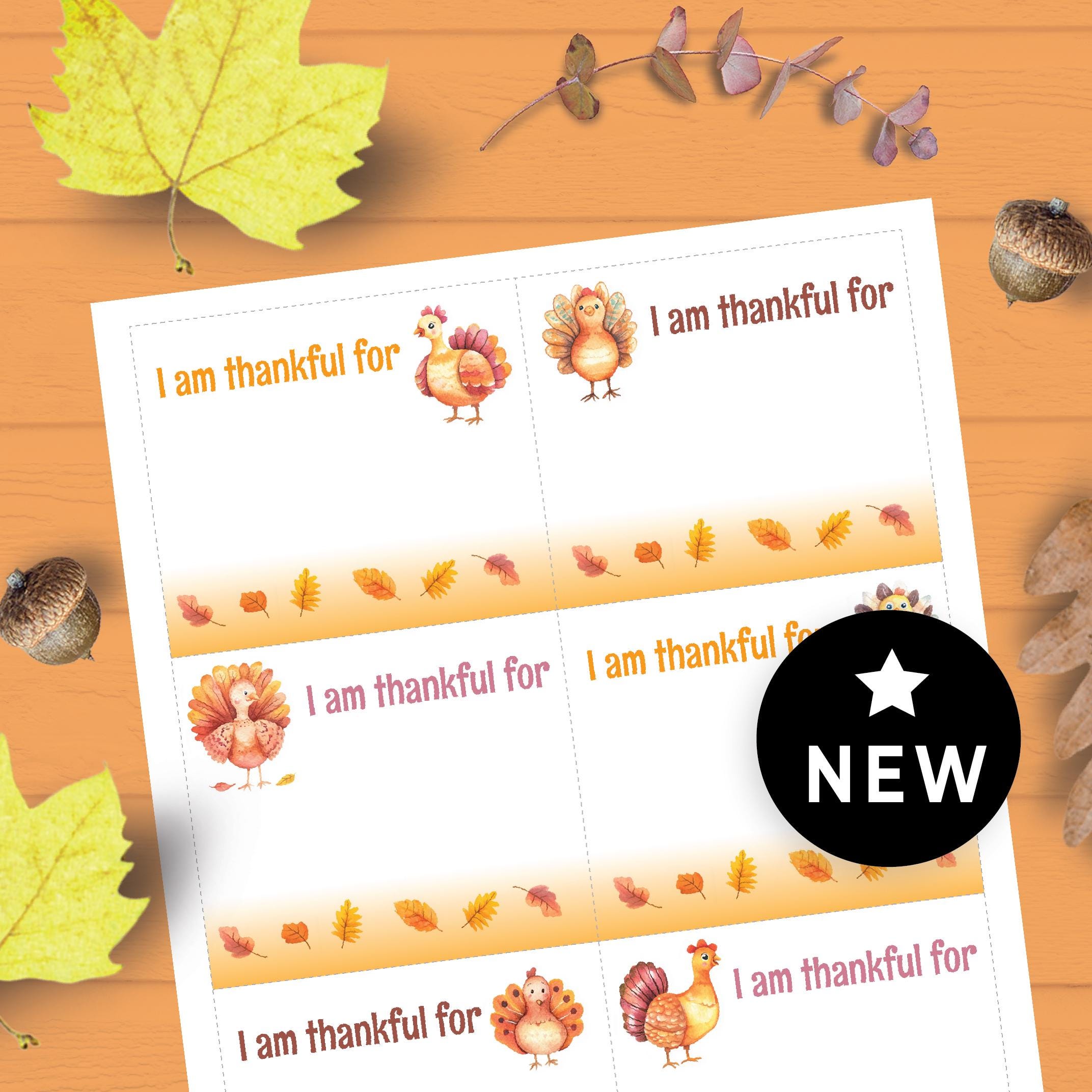 Printable Thanksgiving Gratitude Cards, I Am Thankful for Cards ...