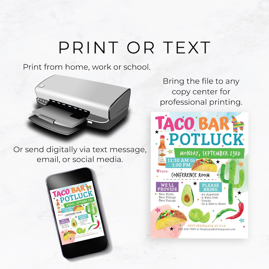 Editable Taco Bar Printable, Teacher Appreciation Taco Bar Sign Up ...