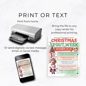 Editable Christmas Spirit Week Flyer, Winter Spirit Week Template ...