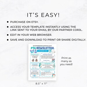 Editable PTO PTA Winter Newsletter Template, December, January ...