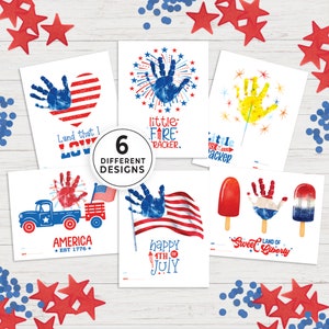 Printable 4th of July Handprint Art Craft, Independence Day Baby ...