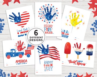 Printable 1st 4th of July Handprint Art Craft, Baby Fourth of July Hand ...