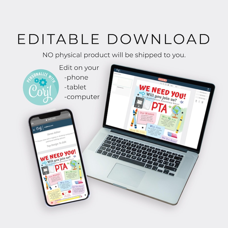 Editable PTO PTA Membership Drive Flyer, PTA Membership Form, Pta Sign ...